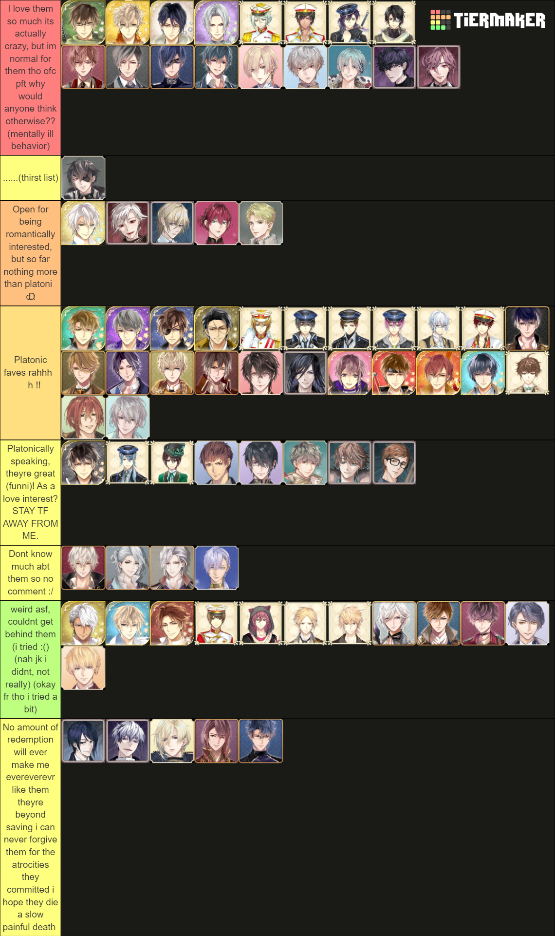 Ikemen: Sengoku - Revolution - Vampire - Prince - Villains Tier List ...