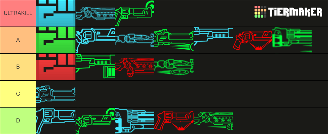 ULTRAKILL All Weapons (Including Sharpshooter) Tier List (Community ...
