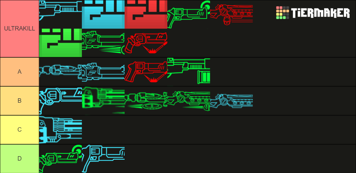 ULTRAKILL All Weapons (Including Sharpshooter) Tier List (Community ...