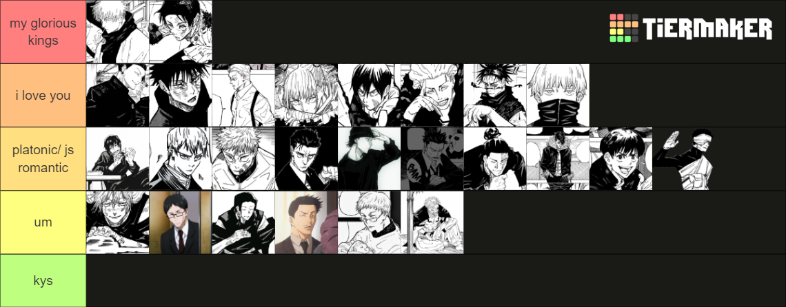 jjk men Tier List (Community Rankings) - TierMaker