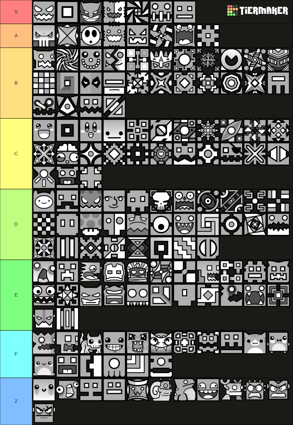 Cubes in Geometry Dash Tier List (Community Rankings) - TierMaker