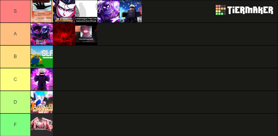 Roblox Fighting Games Teir List Tier List (Community Rankings) - TierMaker