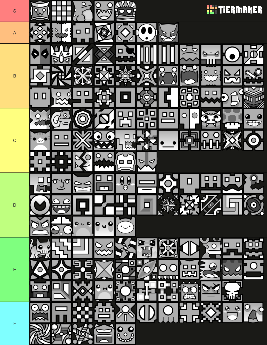 Geometry Dash All Icons Tier List (Community Rankings) - TierMaker