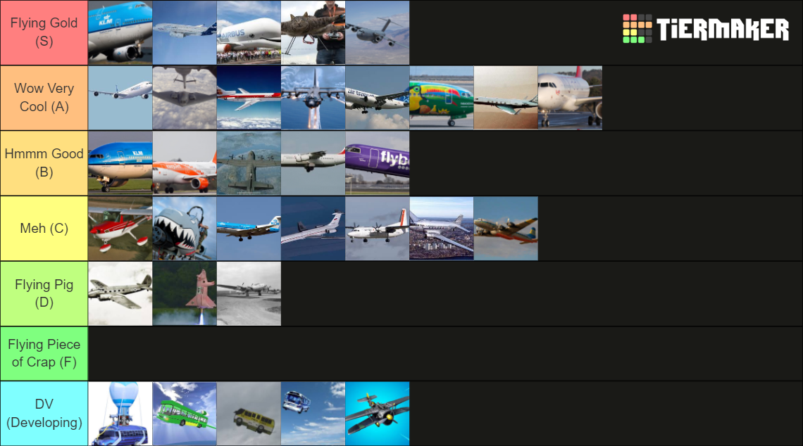 Plane Tier List (Community Rankings) - TierMaker