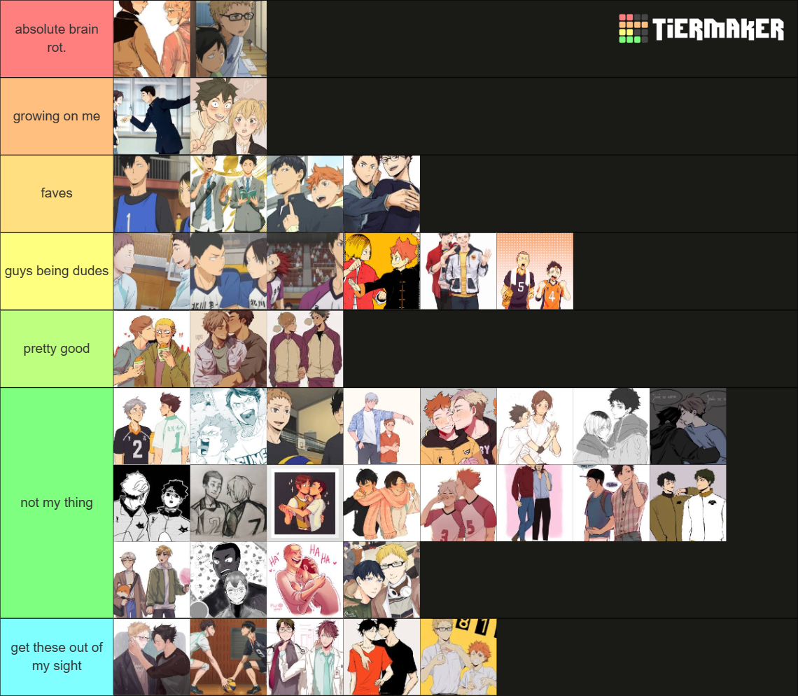the superior haikyuu ships Tier List (Community Rankings) - TierMaker