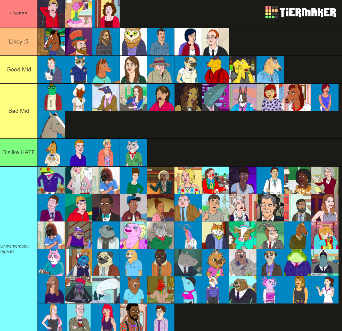 ALL BOJACK HORSEMAN CHARACTERS (95) Tier List (Community Rankings ...