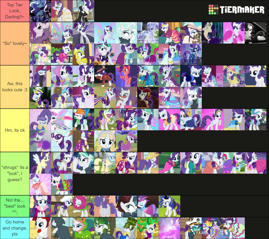 MLP Rarity Designs Tier List (Community Rankings) - TierMaker
