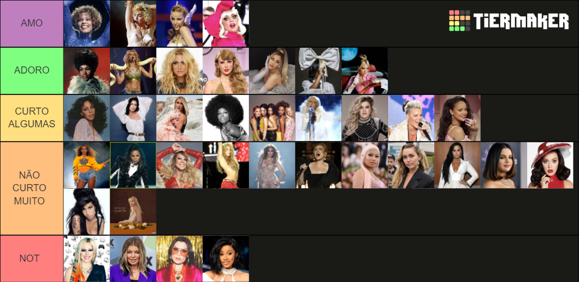 Pop Divas Tier List (Community Rankings) - TierMaker