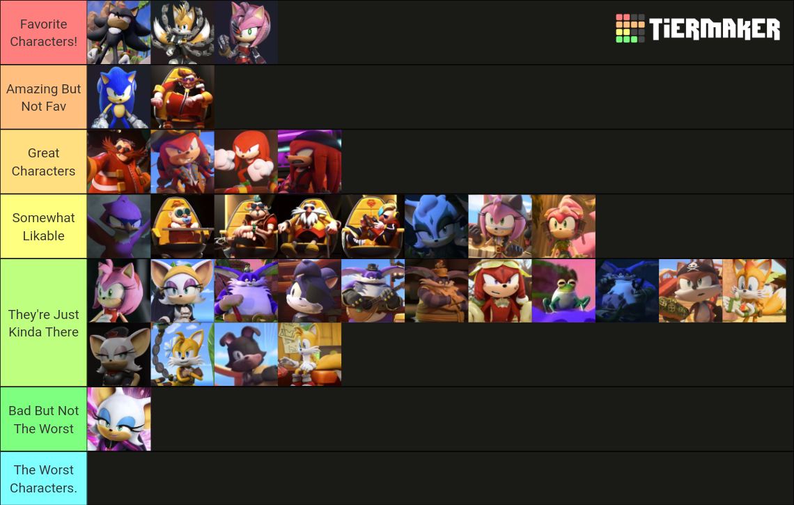 Sonic Prime Character Tierlist Tier List (Community Rankings) - TierMaker