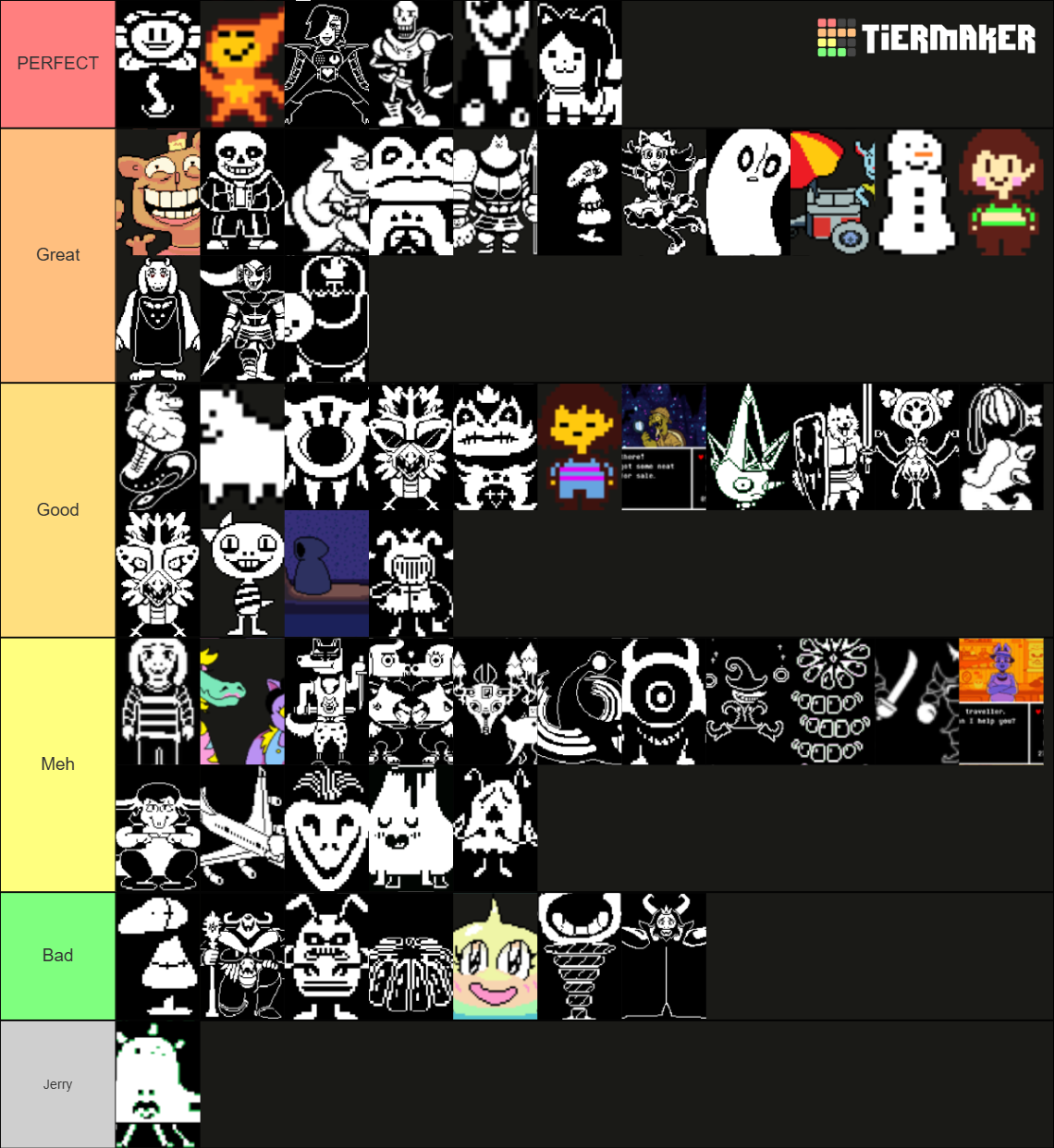 Undertale Characters Tier List (Community Rankings) - TierMaker