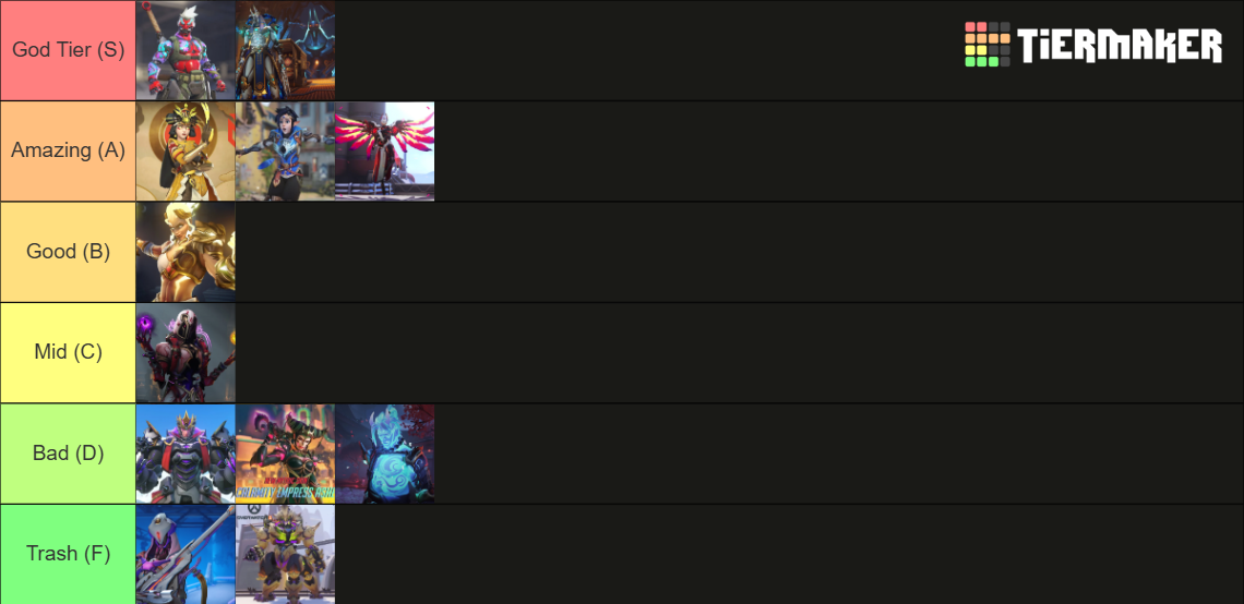 All Overwatch Mythic Skins (Updated Regularly) Tier List (Community ...