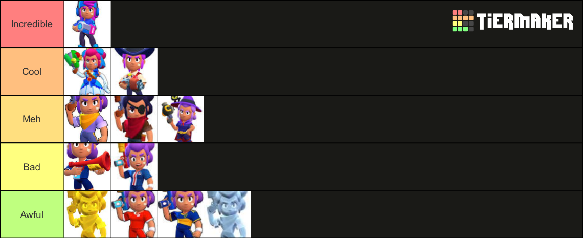 Shelly Skins Tier List (Community Rankings) - TierMaker