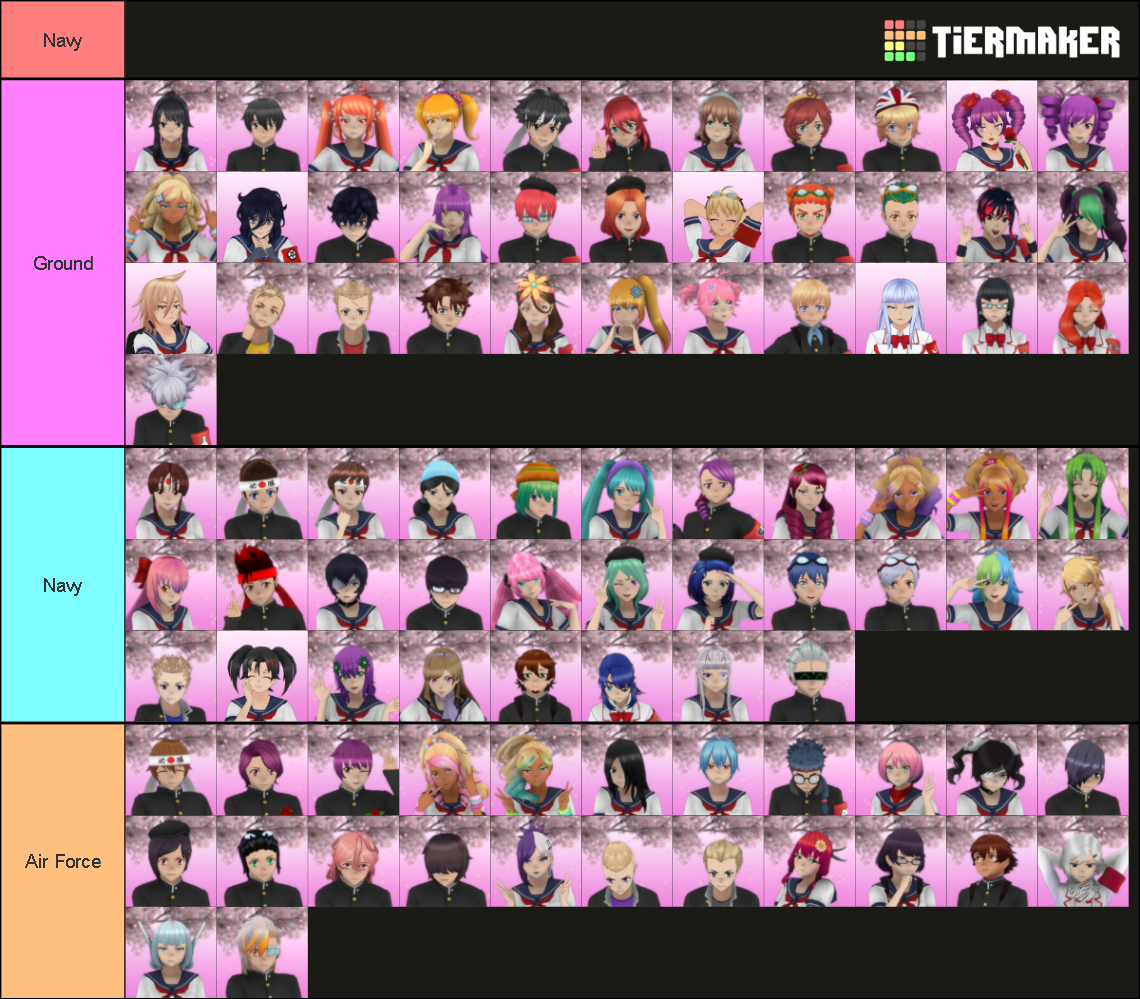 Yandere Simulator Characters Tier List (Community Rankings) - TierMaker