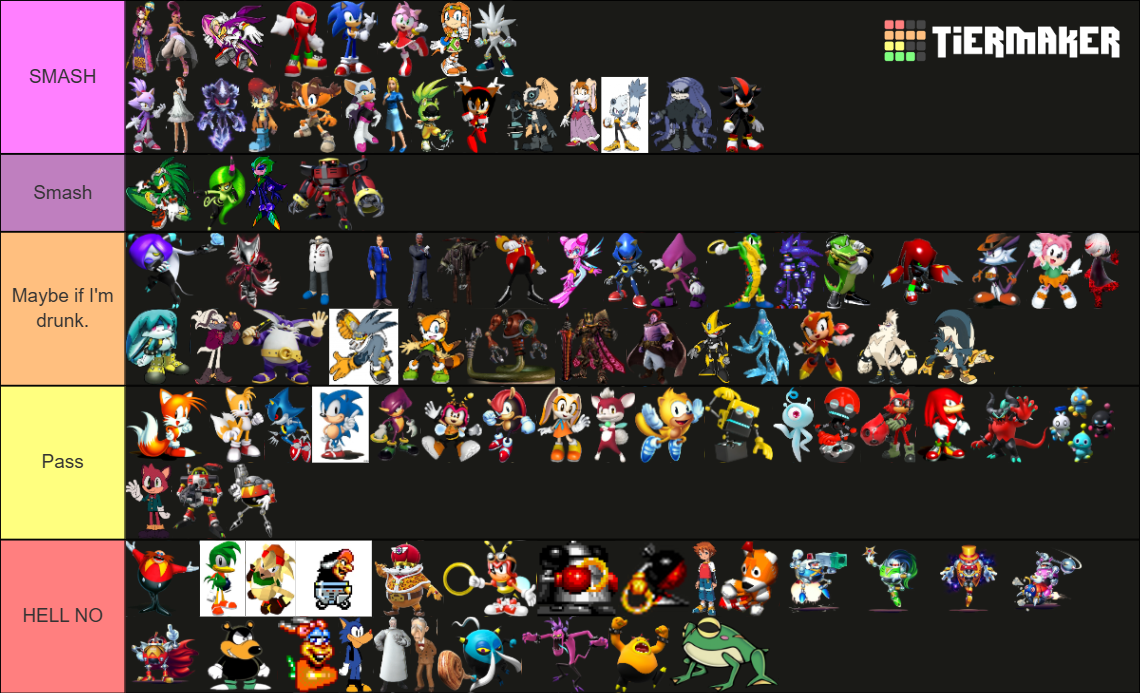 Sonic the Hedgehog Characters Tier List (Community Rankings) - TierMaker