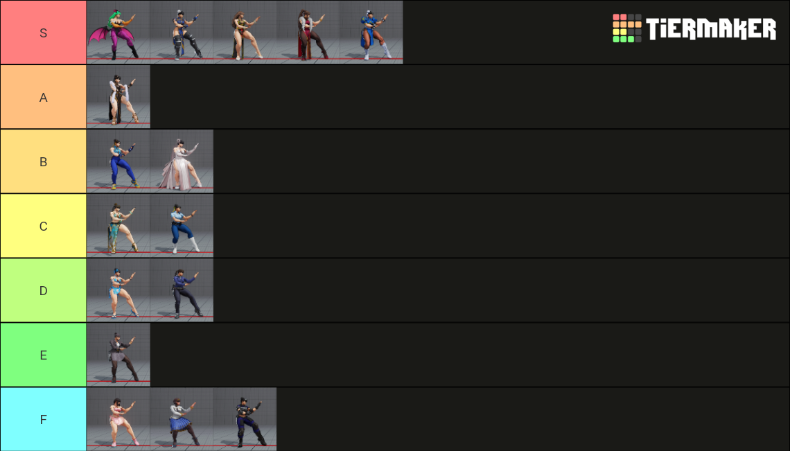 Chun li costume Tier List (Community Rankings) - TierMaker