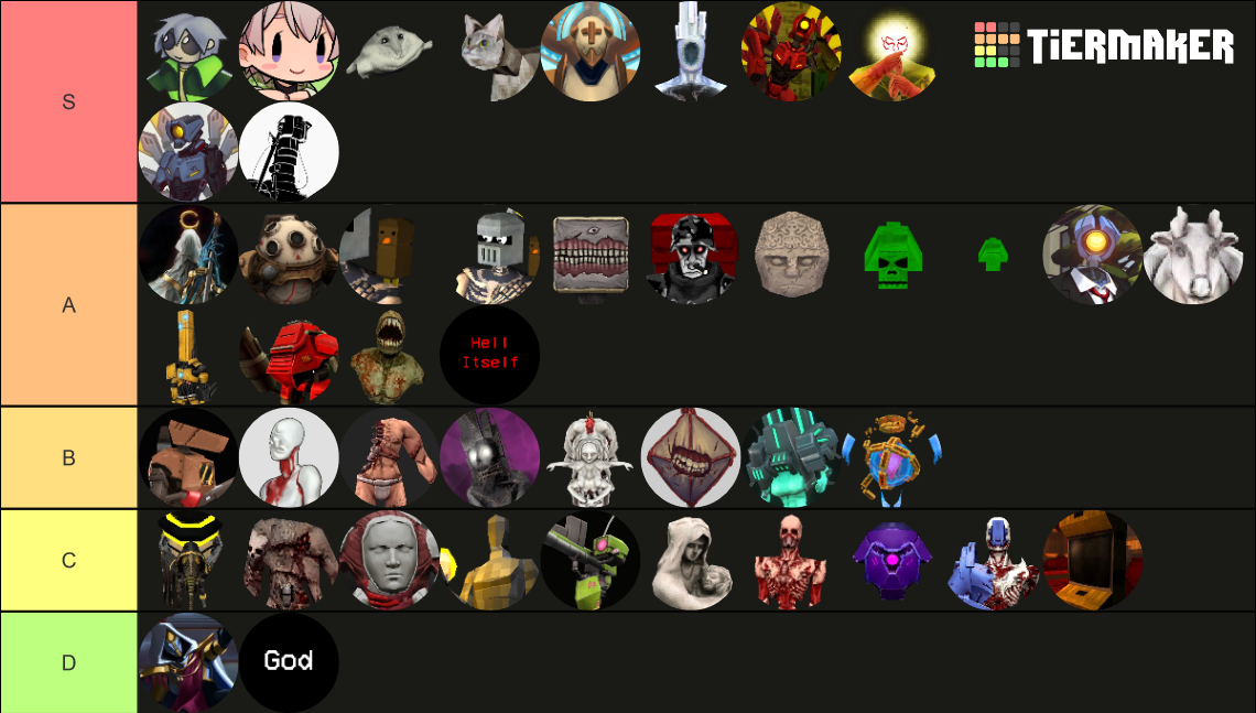 ULTRAKILL All Enemies & Characters (up to date) Tier List (Community ...