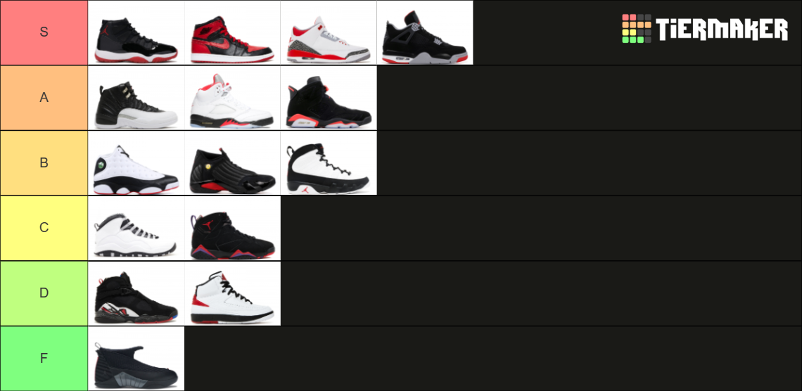 Nike Air Jordan 1 to 20 Tier List (Community Rankings) - TierMaker
