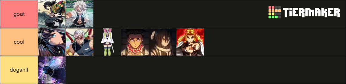 Demon slayer Hashira ranking Tier List (Community Rankings) - TierMaker