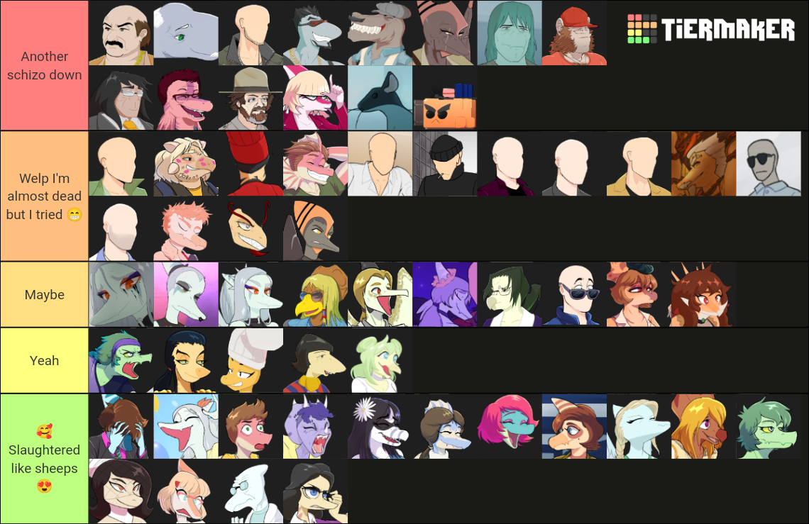 Snoot game + wani characters Tier List (Community Rankings) - TierMaker