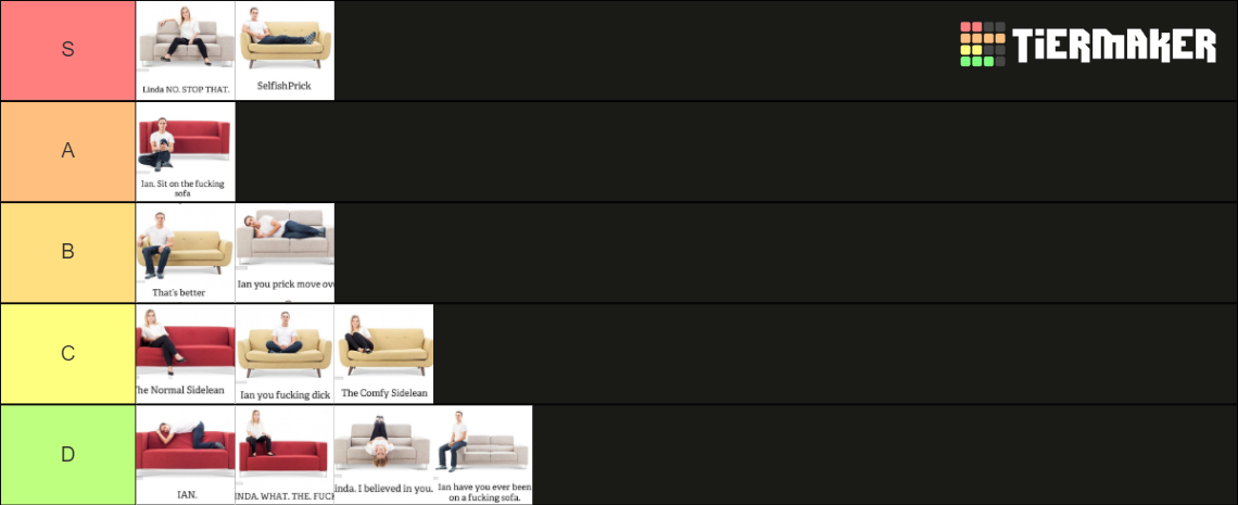 Sitting Positions tier-list Tier List (Community Rankings) - TierMaker