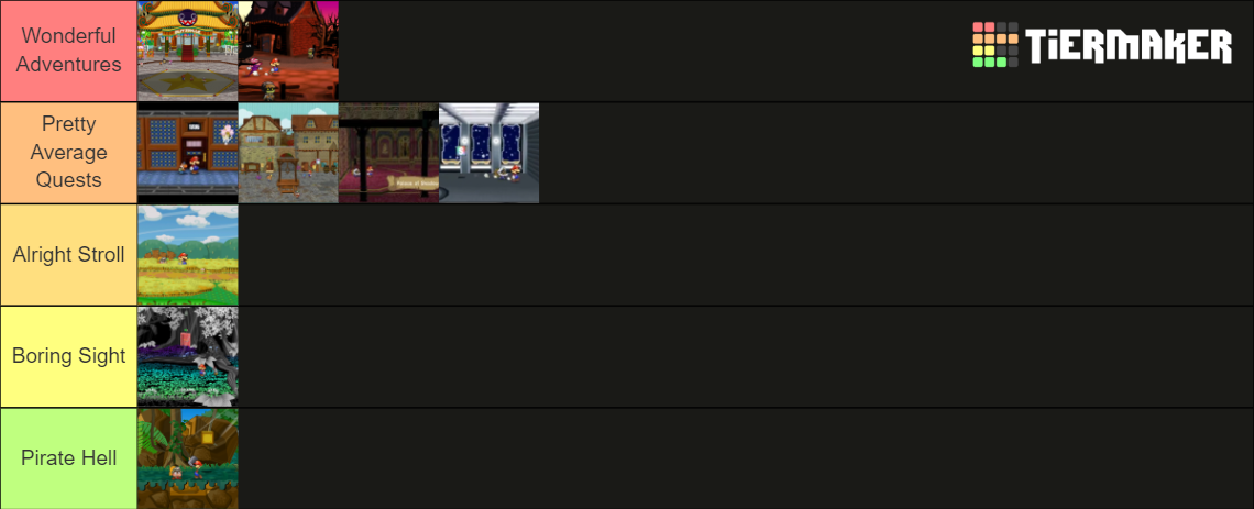 Paper Mario TTYD Chapters Tier List (Community Rankings) - TierMaker