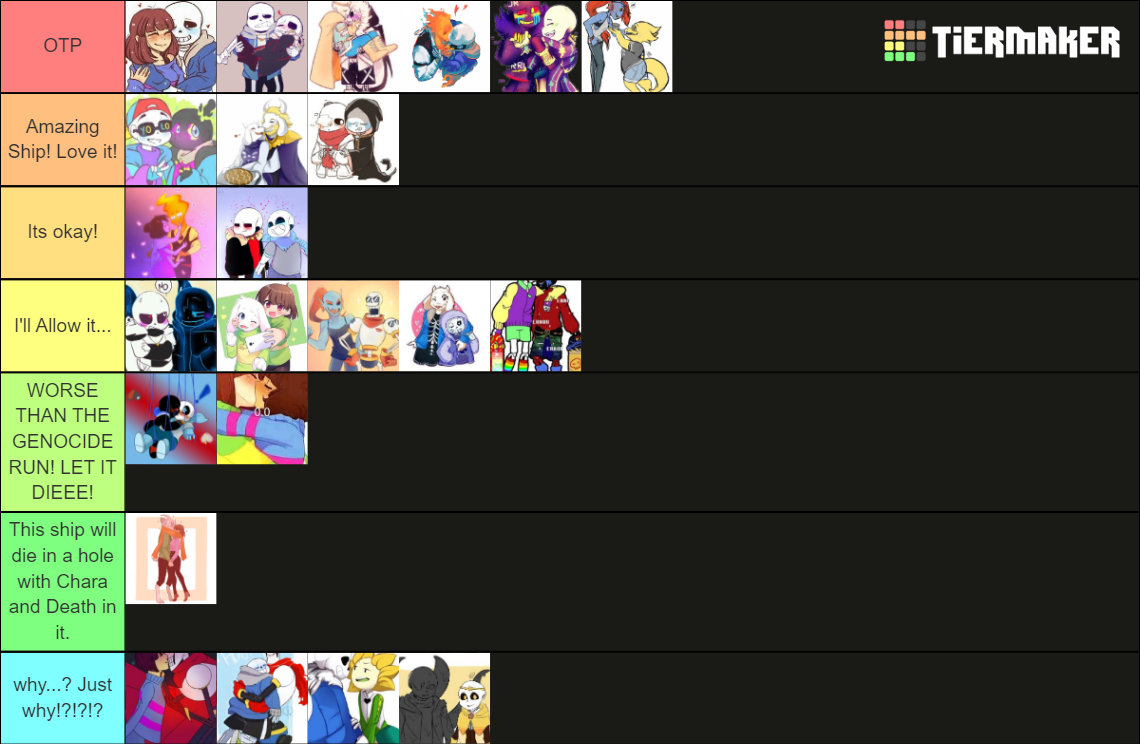 Undertale Ships Tier List (Community Rankings) - TierMaker
