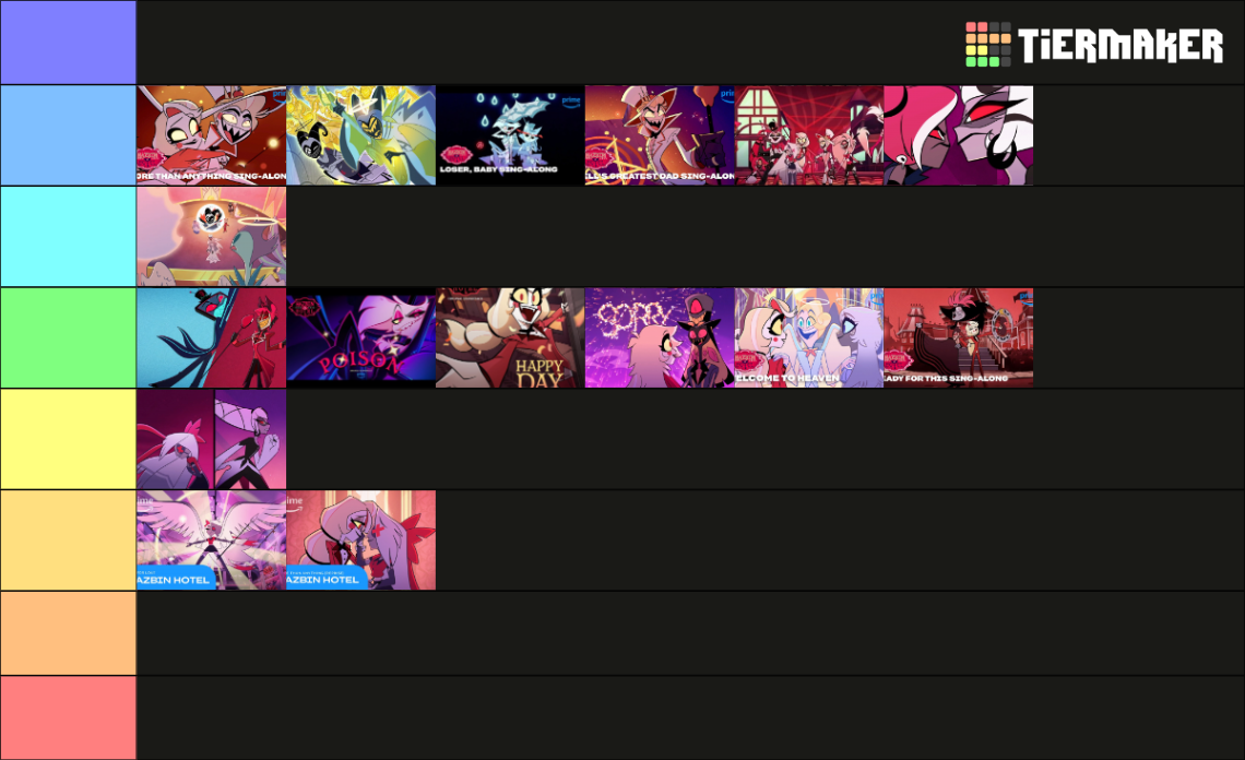 all hazbin hotel and helluva boss songs Tier List (Community Rankings) - TierMaker