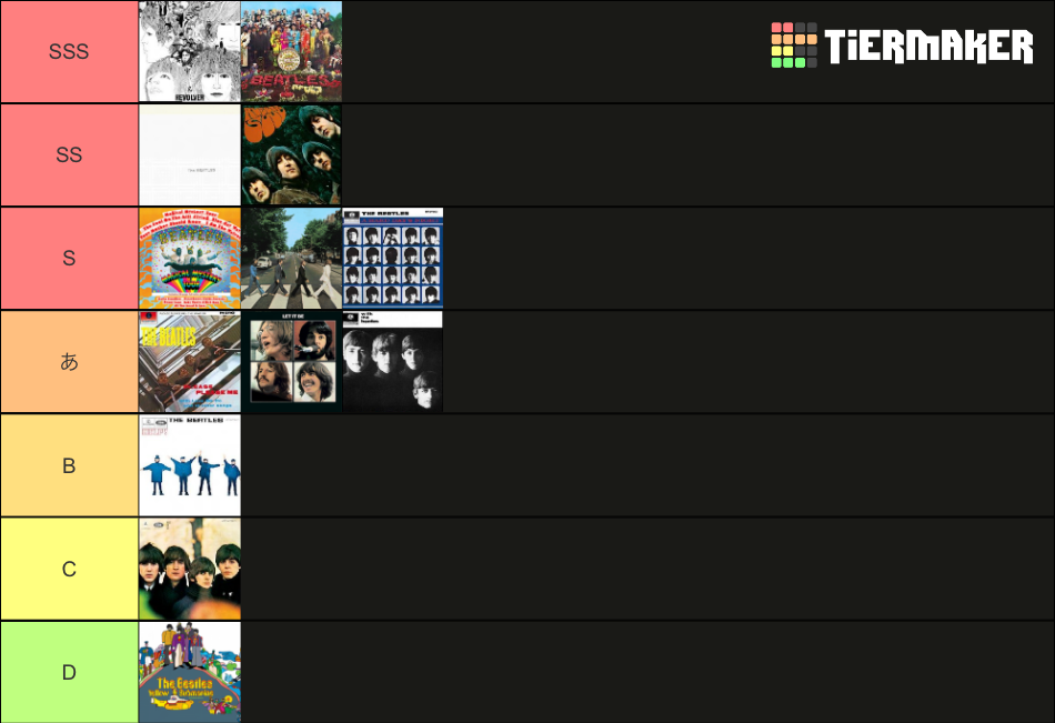 The Beatles Studio Albums Tier List (Community Rankings) - TierMaker