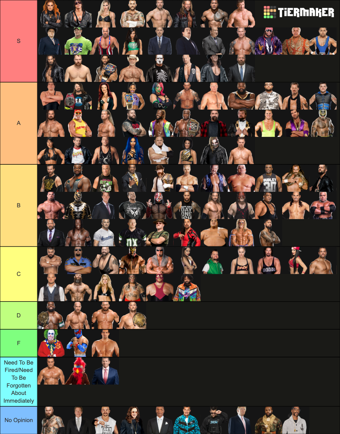 Ultimate WWE Tier List (Community Rankings) - TierMaker
