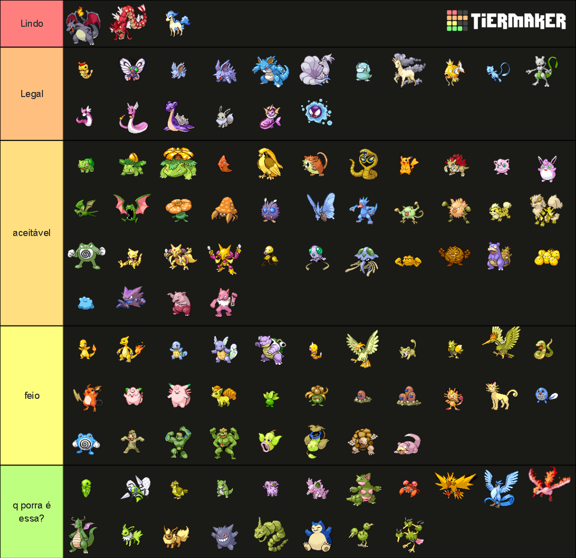 Generation 1 Shiny Pokemon Tier List (Community Rankings) - TierMaker