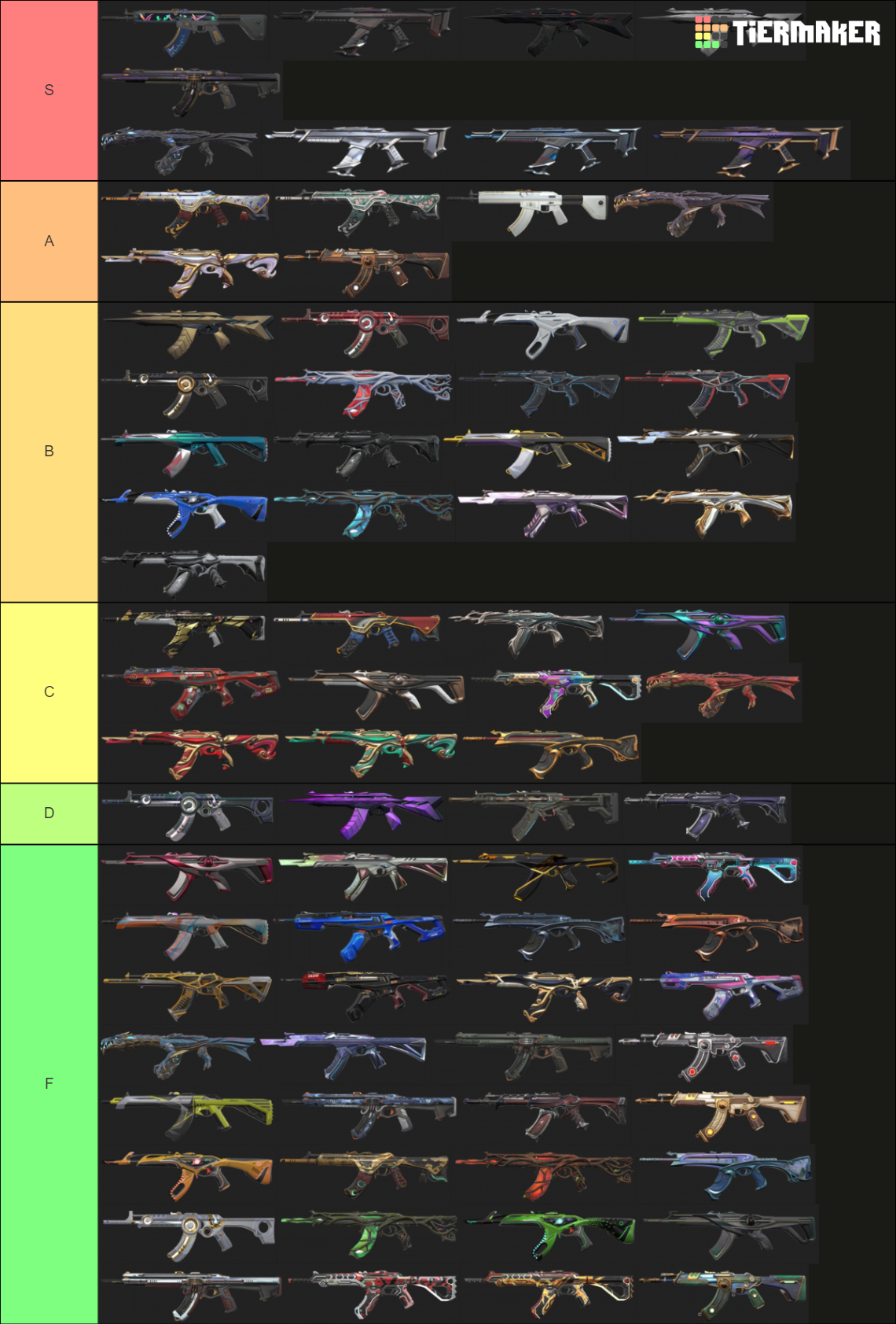 Valorant vandal skins(Jan 2024) Tier List (Community Rankings) - TierMaker