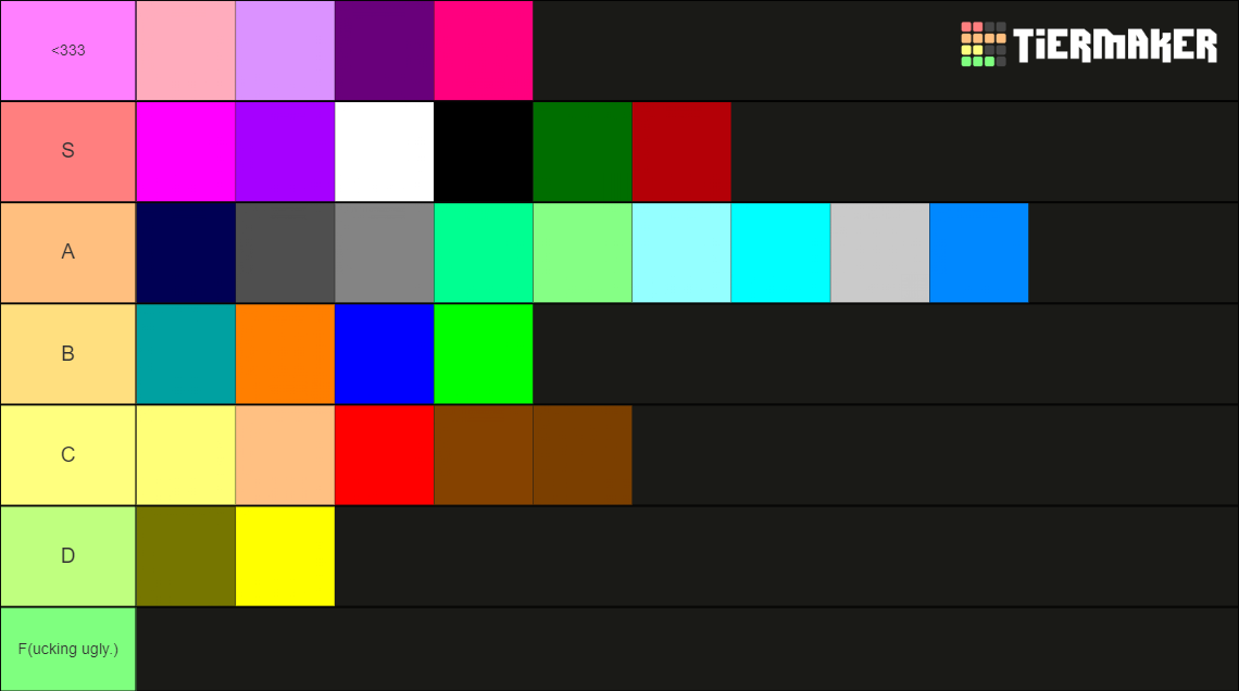 colours Tier List (Community Rankings) - TierMaker