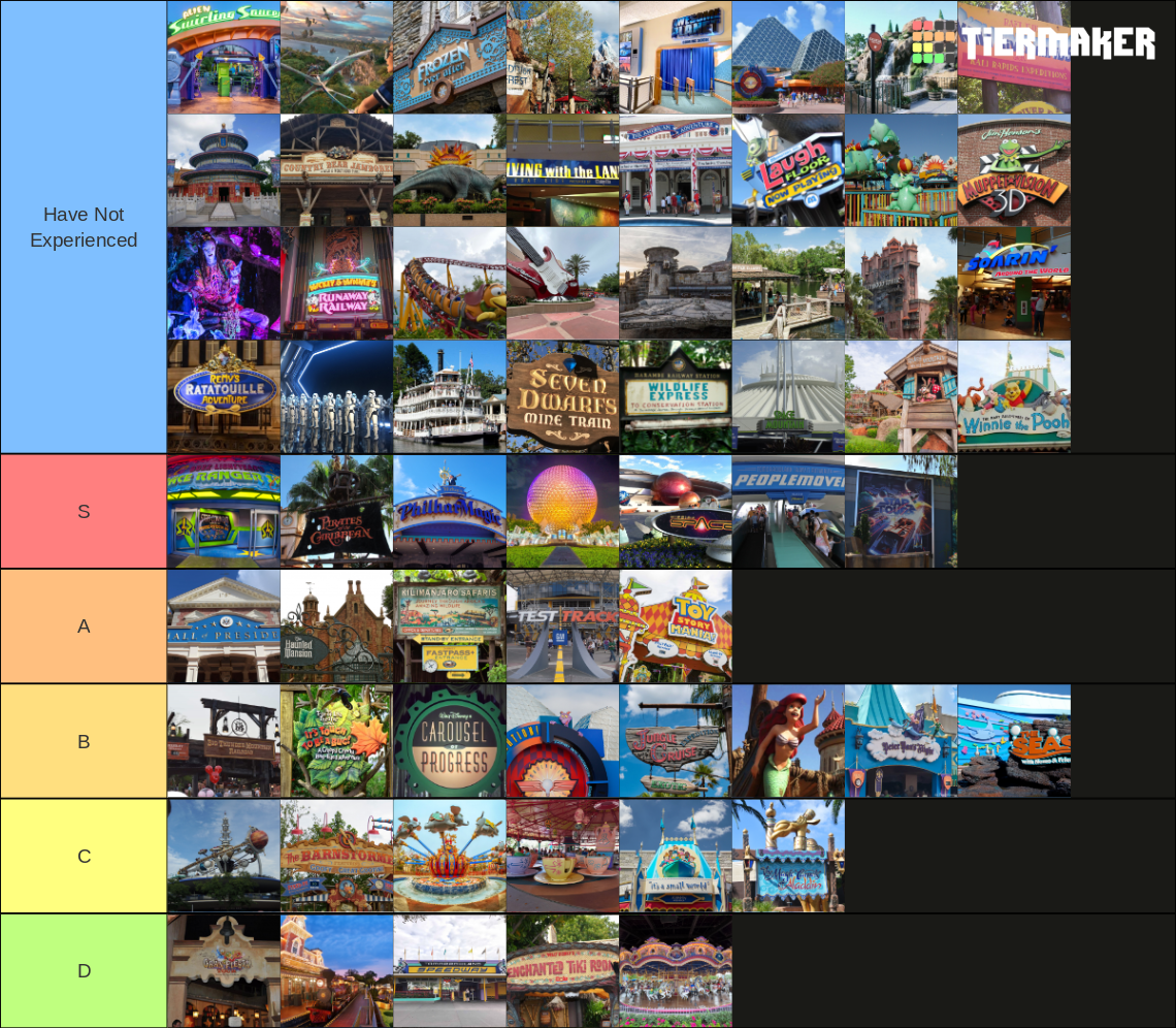 Every Walt Disney World Ride Tier List (Community Rankings) - TierMaker