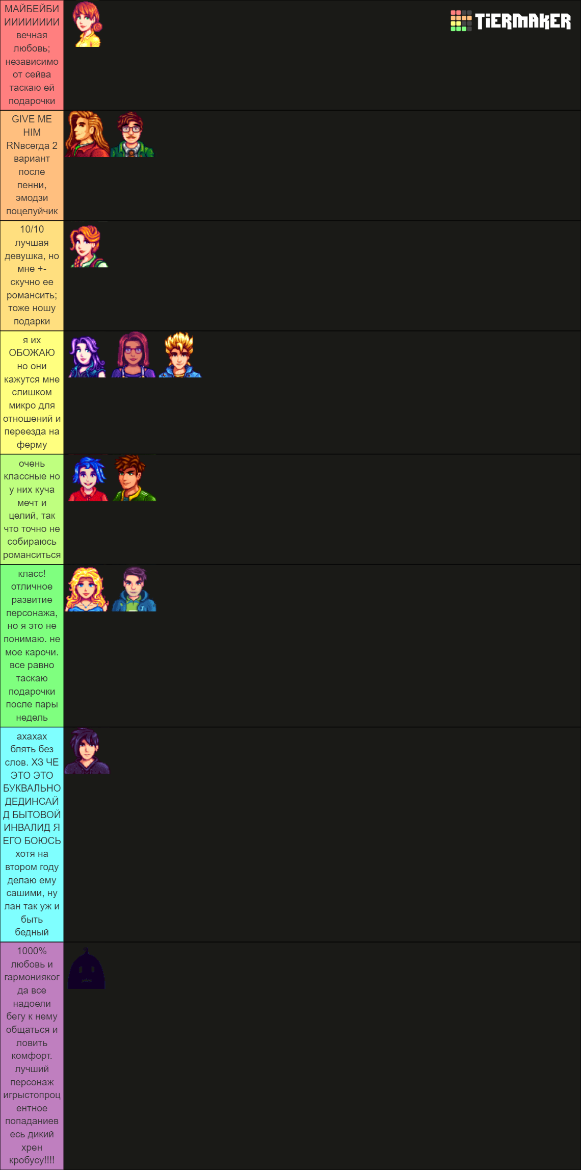 Stardew Valley Characters Tier List (Community Rankings) - TierMaker