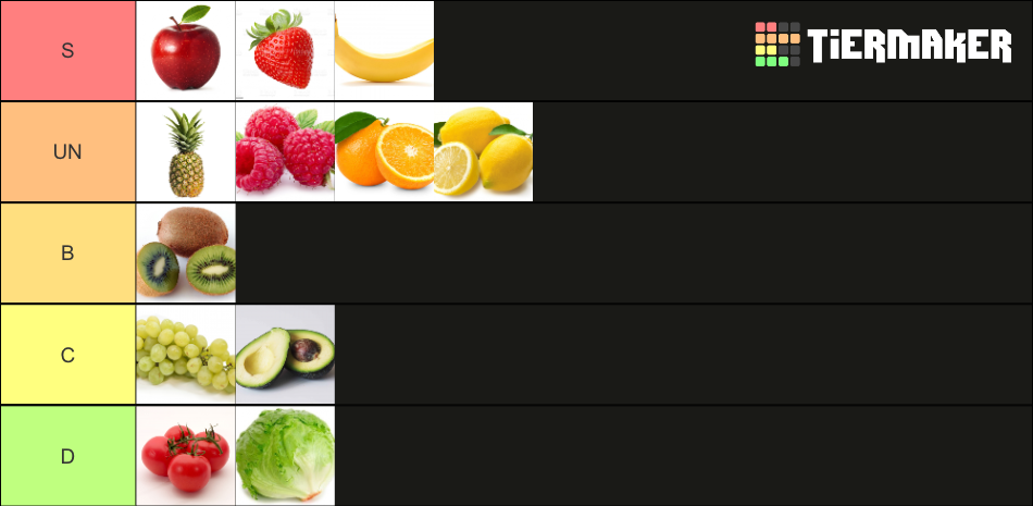 Fruits and Vegetables Tier List (Community Rankings) - TierMaker