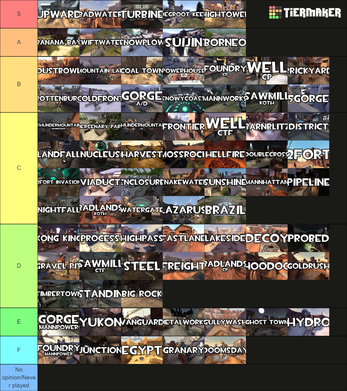 Official TF2 Maps (2019) Tier List (Community Rankings) - TierMaker