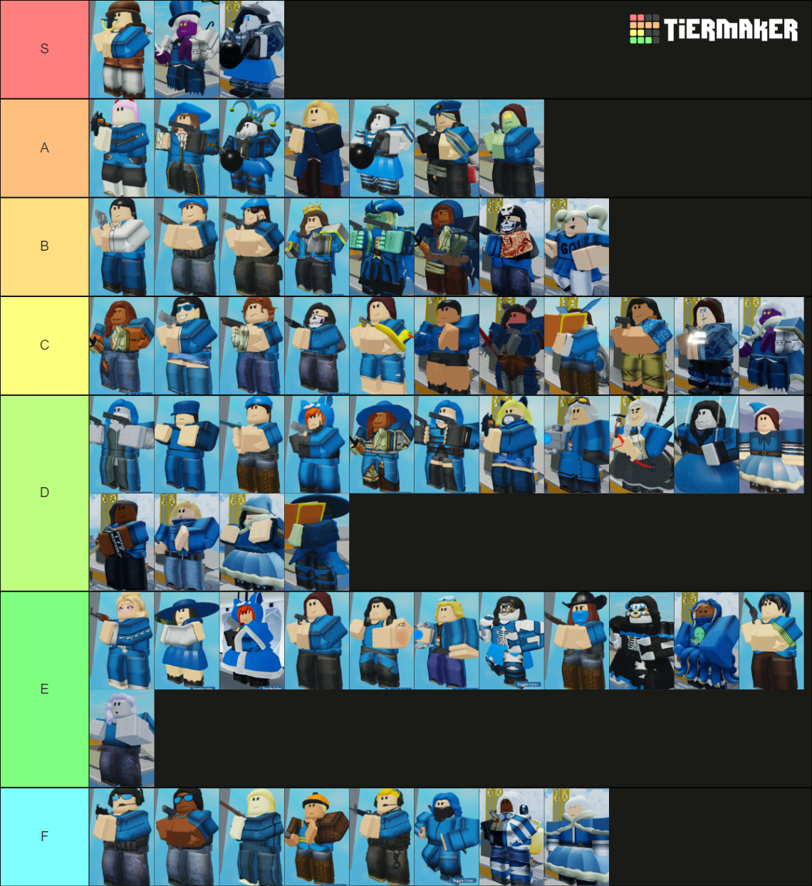 Roblox Arsenal All female Skins Tier List (Community Rankings) - TierMaker