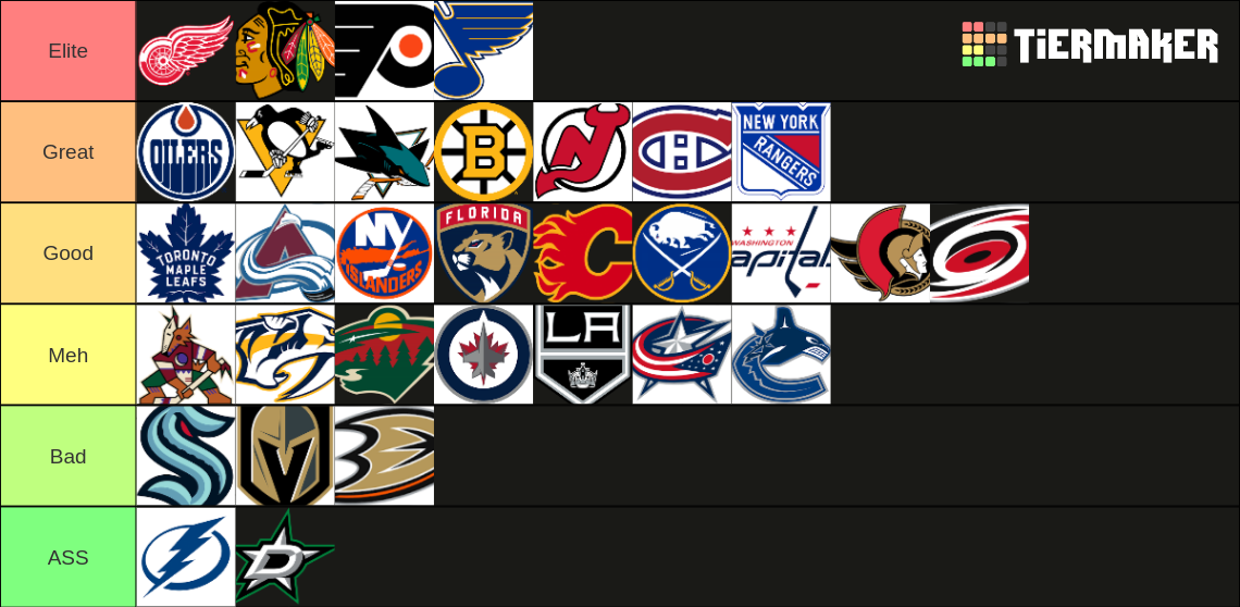 NHL logos 2023-24 Tier List (Community Rankings) - TierMaker
