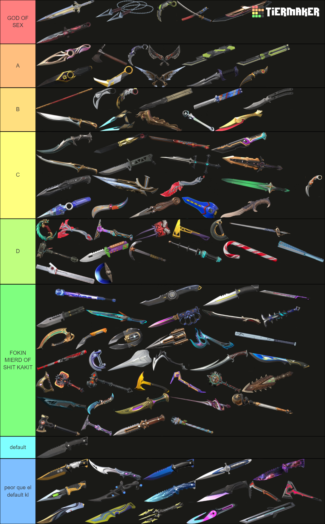 Valorant Melee / Knife Skins (August 2024) Tier List (Community ...