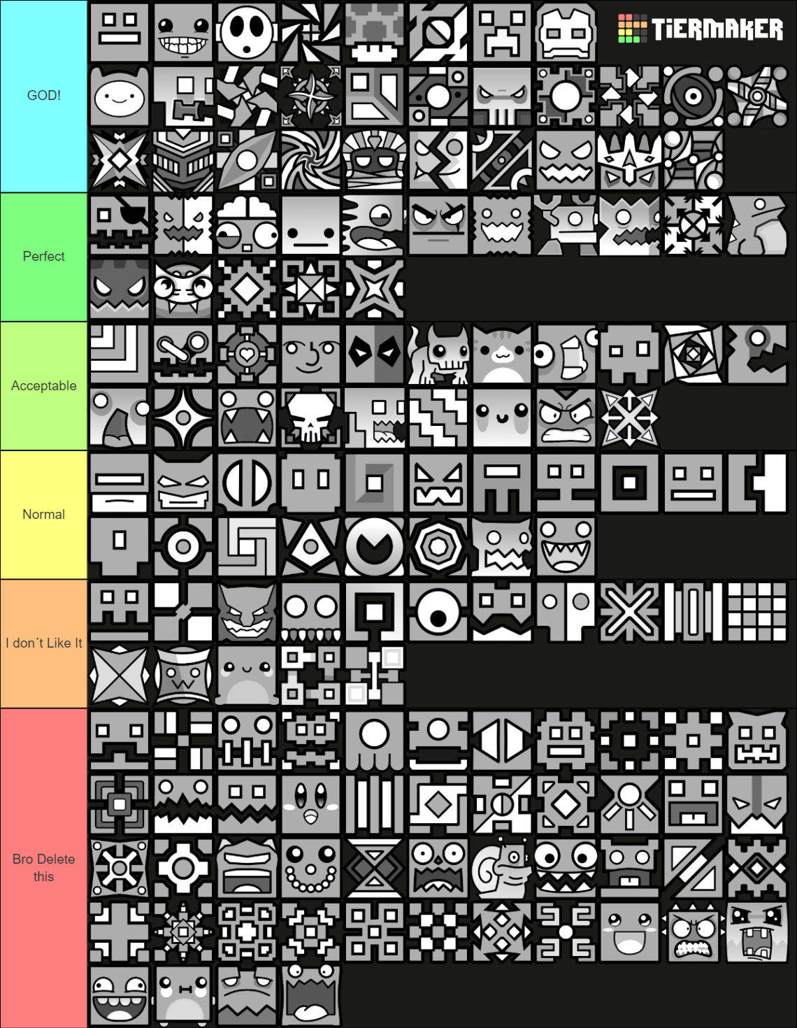 Geometry Dash Cubes Tier List (Community Rankings) - TierMaker