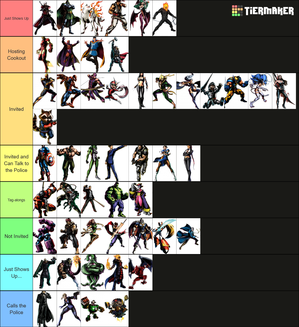 Ultimate Marvel vs Capcom Character Themes Tier List (Community ...