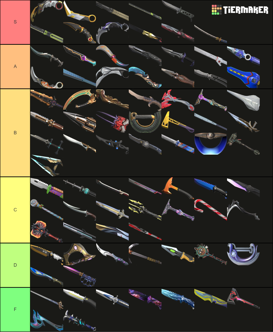 Valorant Knife Skins (June 2023) Tier List (Community Rankings) - TierMaker