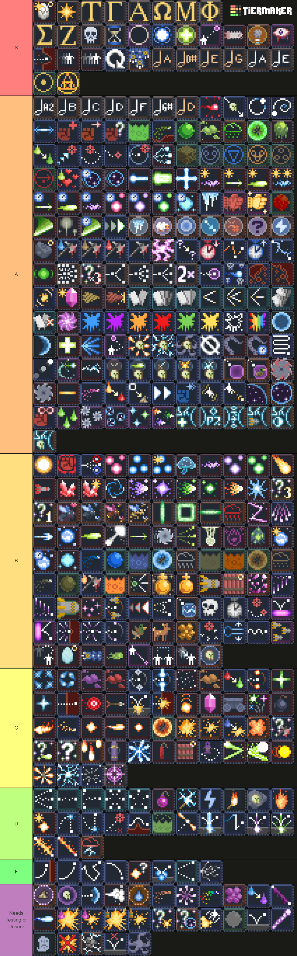 Noita Spells Tier List (Community Rankings) - TierMaker