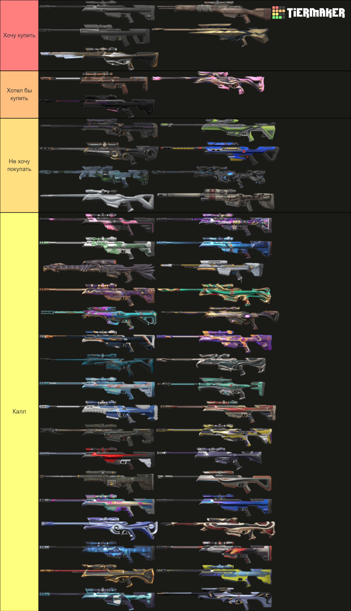 Valorant Operator Skins (April 2025) Tier List (Community Rankings ...