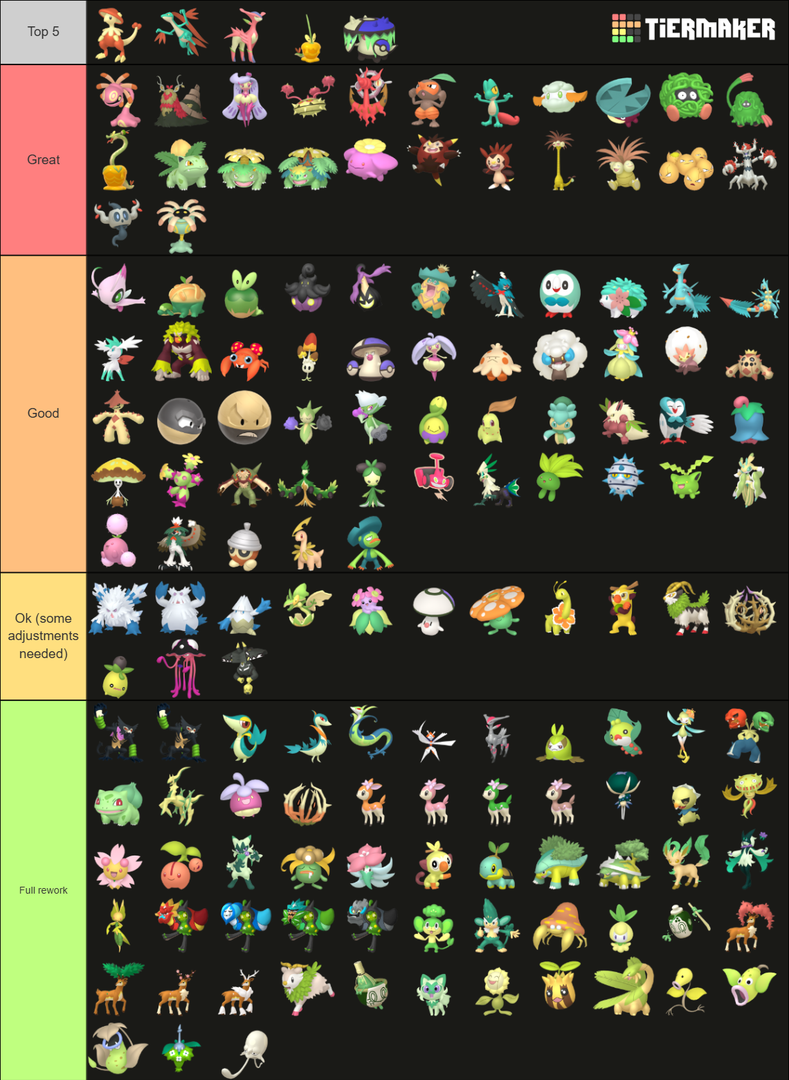 All Shiny Grass Type Pokemon (Gen 1-Gen 9, January 2024) Tier List ...
