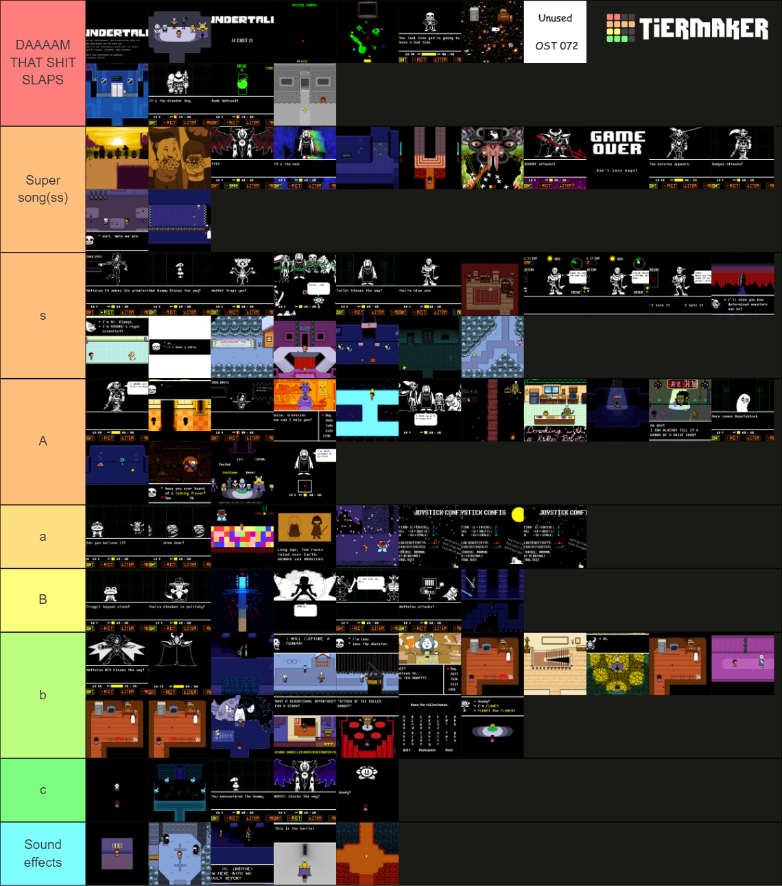 Undertale Soundtrack Tier List (Community Rankings) - TierMaker