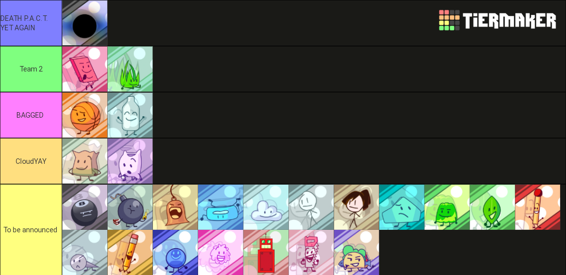 BFB CHARACTERS TIERLIST [69 CHARACTERS] Tier List (Community Rankings) - TierMaker