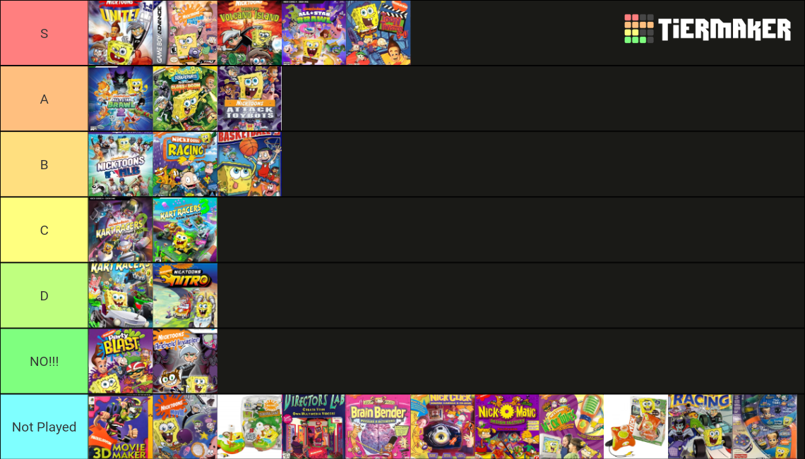 Nickelodeon Crossover Games Tier List (Community Rankings) - TierMaker