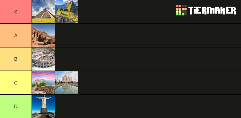 seven wonders of the world Tier List (Community Rankings) - TierMaker
