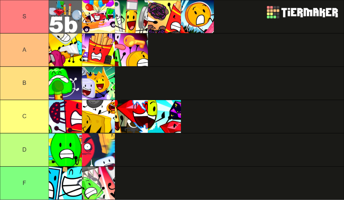 BFDIA Episodes (as of BFDIA 15) Tier List (Community Rankings) - TierMaker